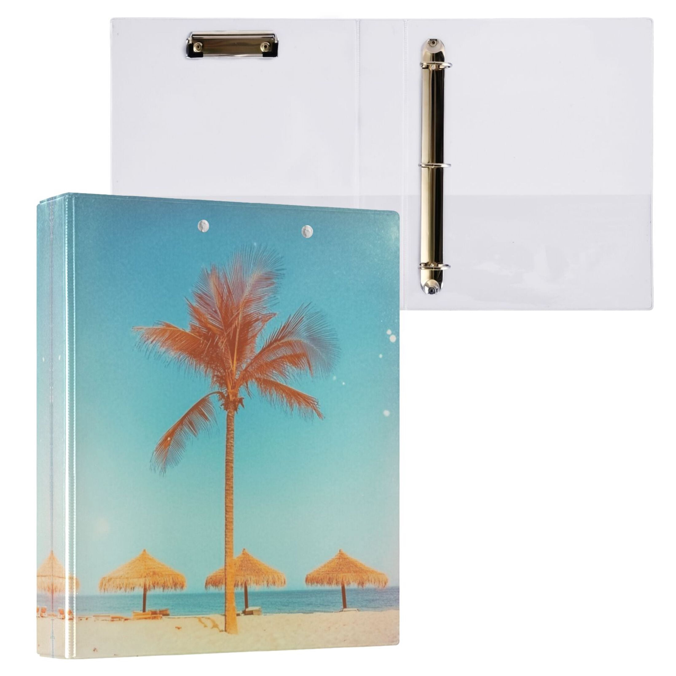 Beach View 3 Ring Hardcover Binders 1.5in Round Rings for Letter-Size ...