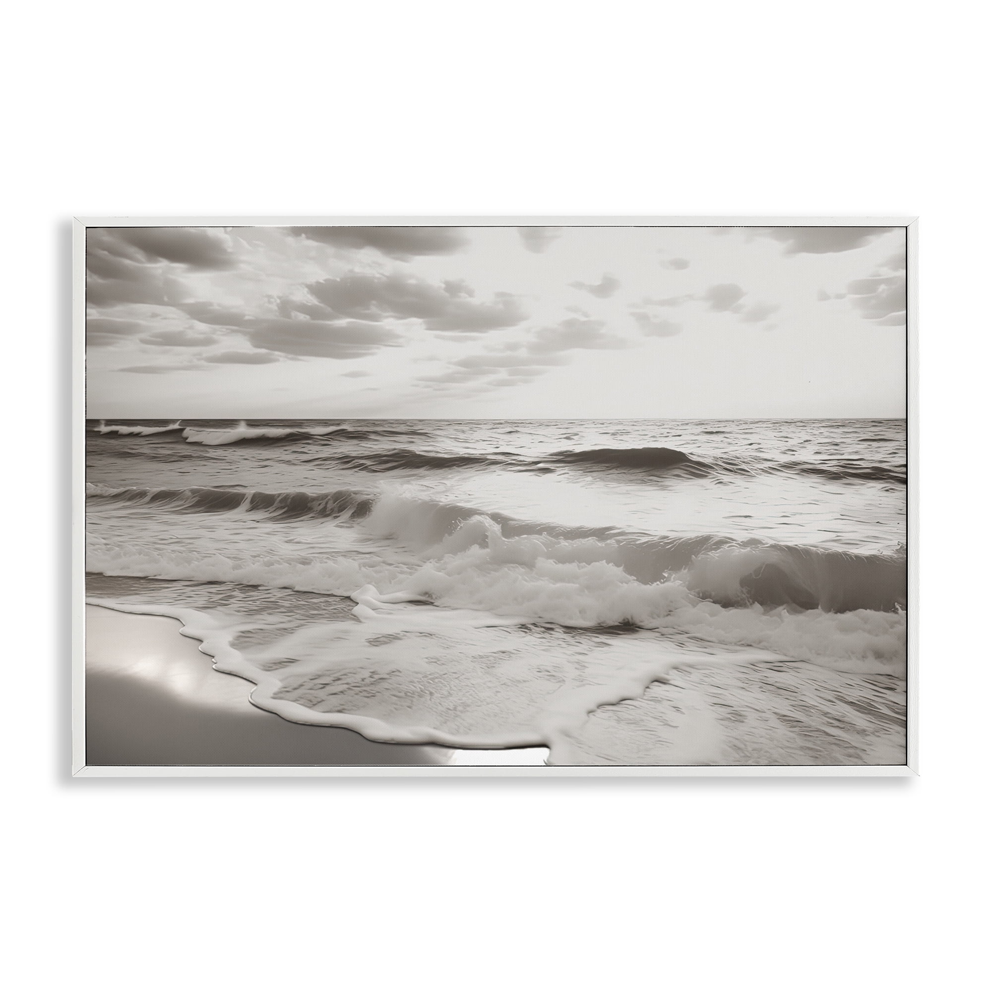 Beach View Reverie White Framed Giclee Art, design by Decent Exposures ...