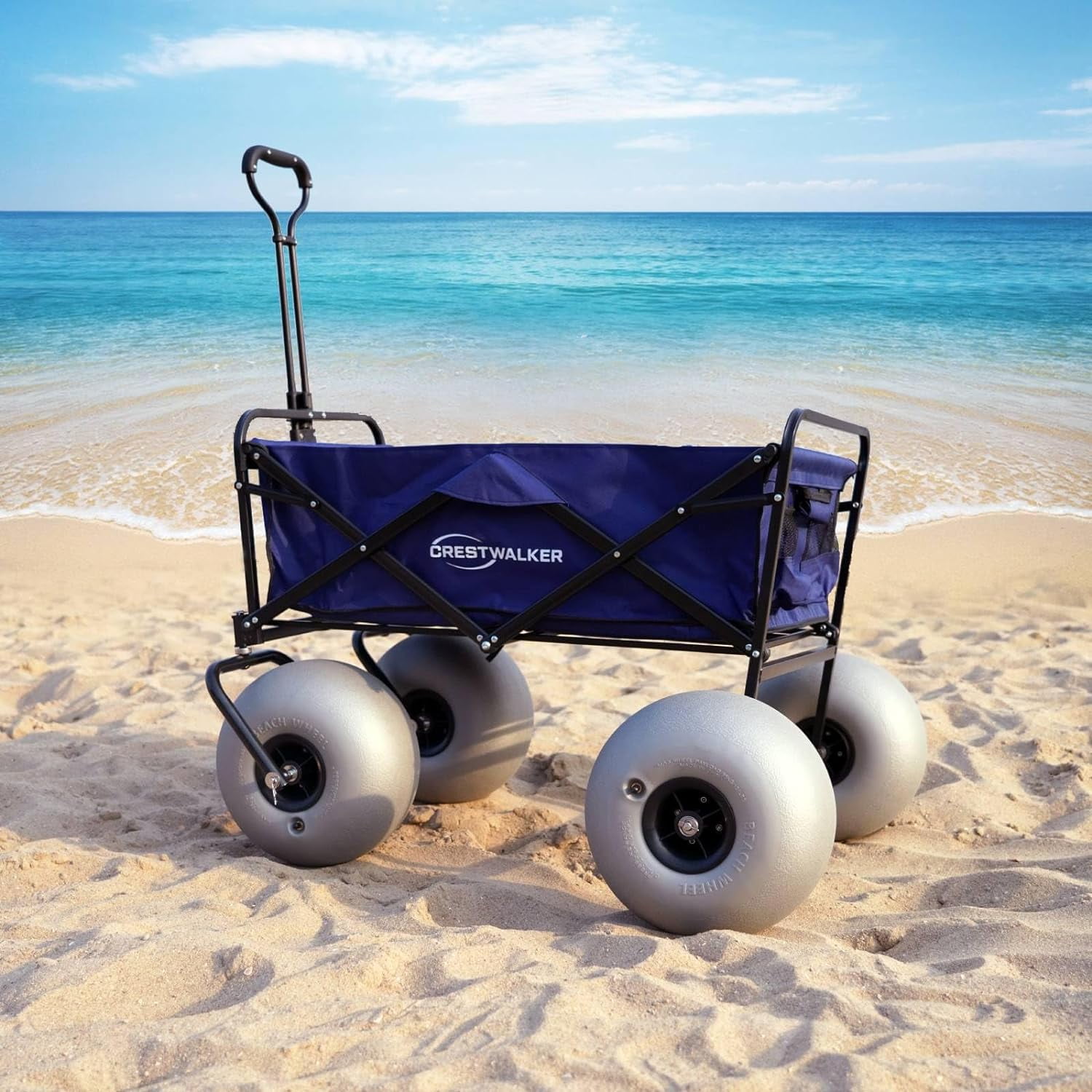 Beach Wagon with 13'' Balloon Wheels, Heavy Duty All-Terrain ...