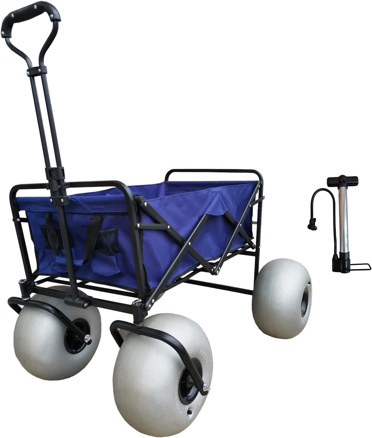 Beach Wagon with Big Wheels for Sand, Collapsible Wagon with Four 13 ...