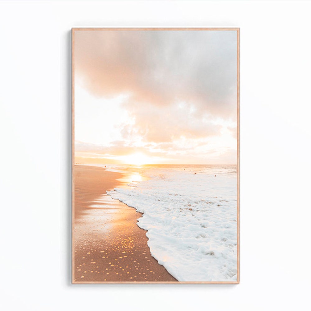 Beach Wall Art, Beach Print, Aerial Ocean Print, Sunset Ocean Decor ...