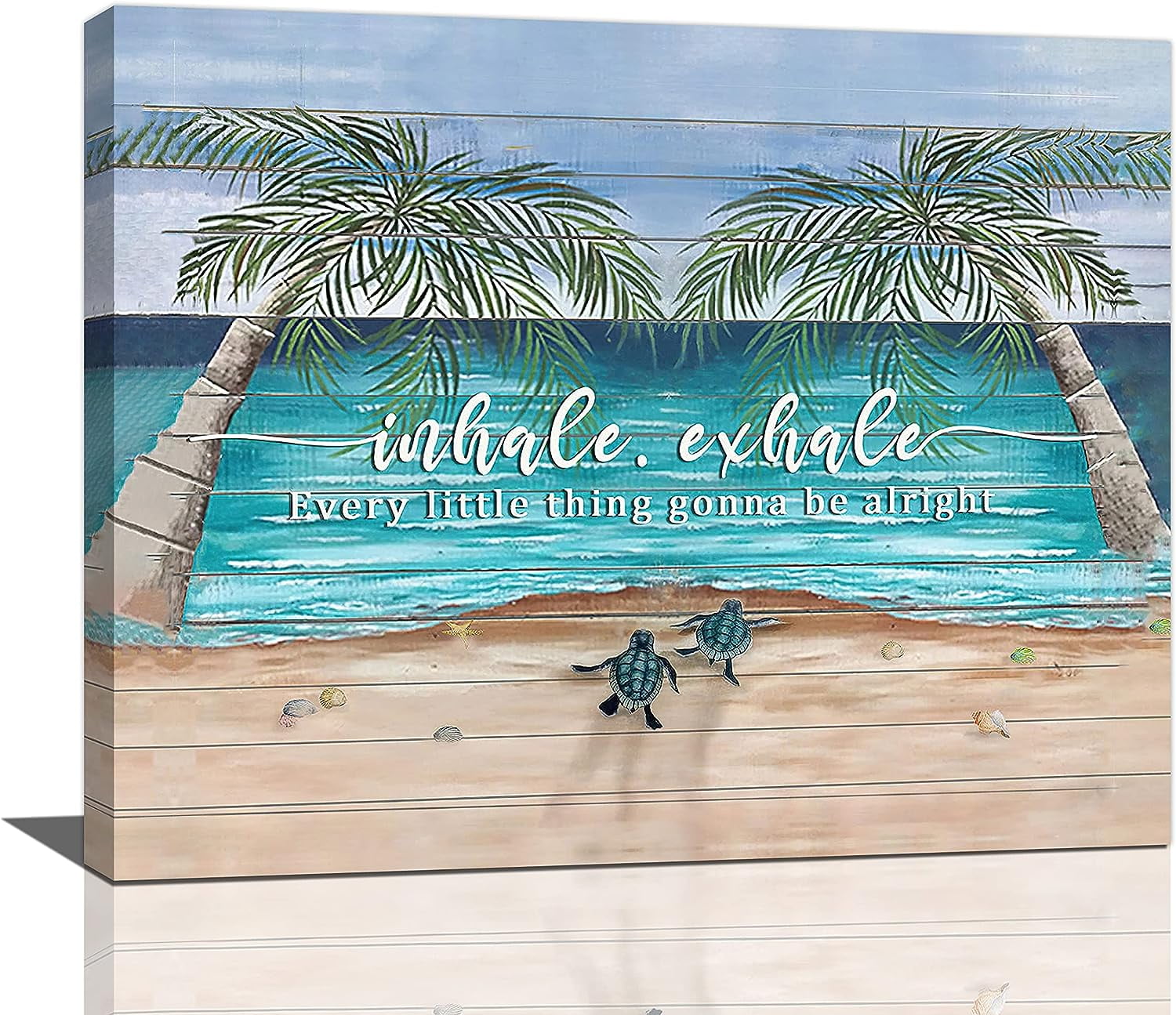 Beach Wall Art Motivational Sea Turtles Wall Decor Inspirational Inhale ...