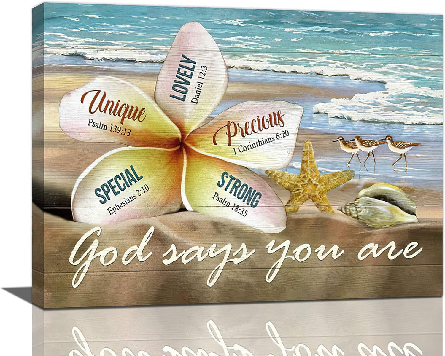 Beach Wall Art Ocean Coastal Starfish Christian Wall Decor Scripture ...