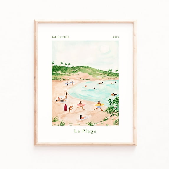 Beach Wall Art Poster Soft Tropical Scene - Matte Paper, Stretched ...