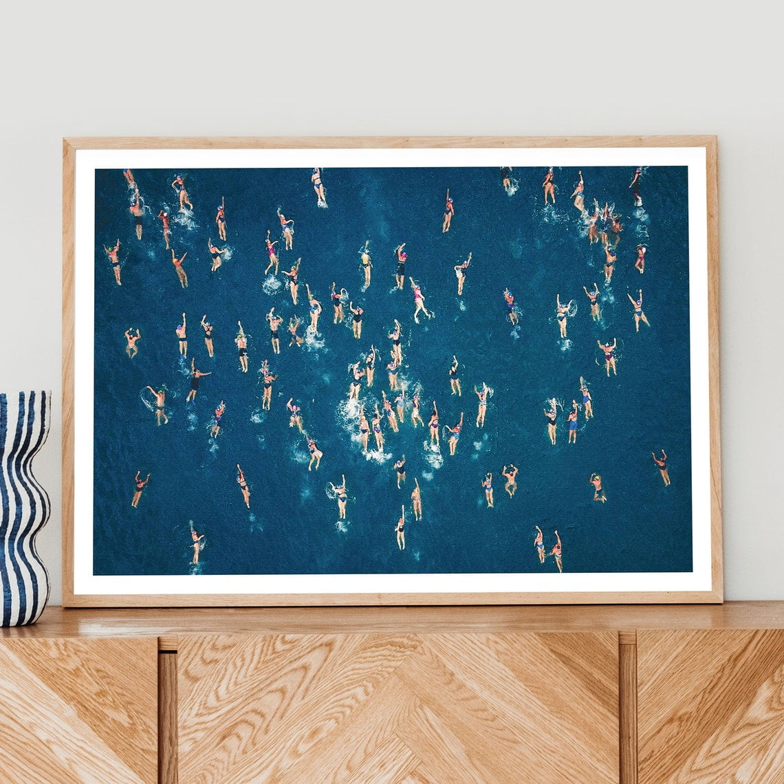 Beach Wall Art Poster Swimming Wall Art Blue Beach Wall Art Ocean ...