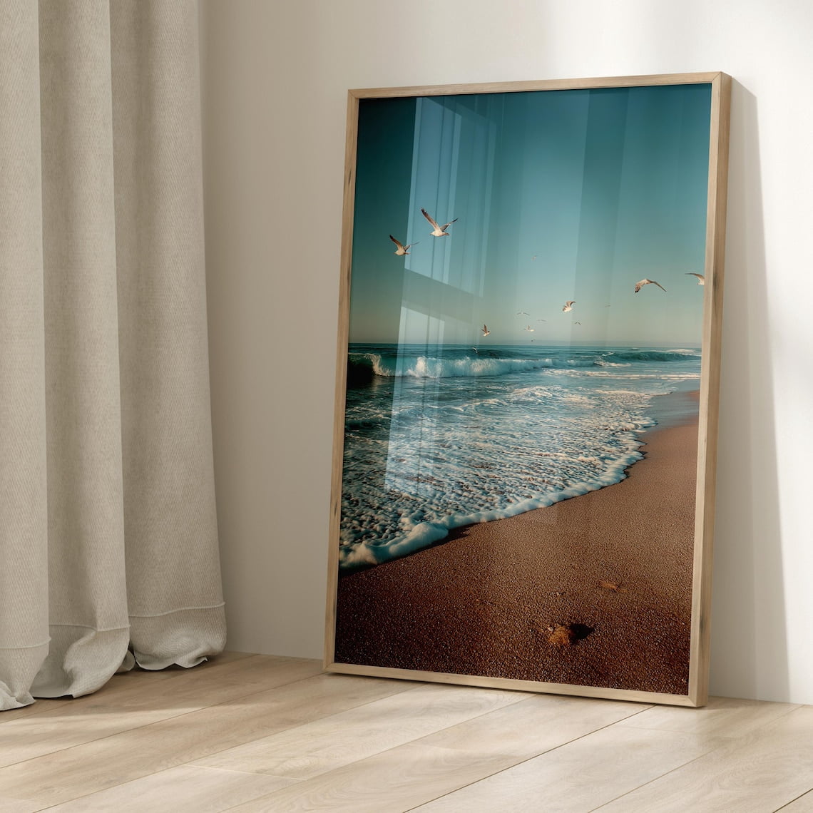 Beach Wall Art Seagulls Coastal Beach Ocean Beachy Minimalist Modern ...
