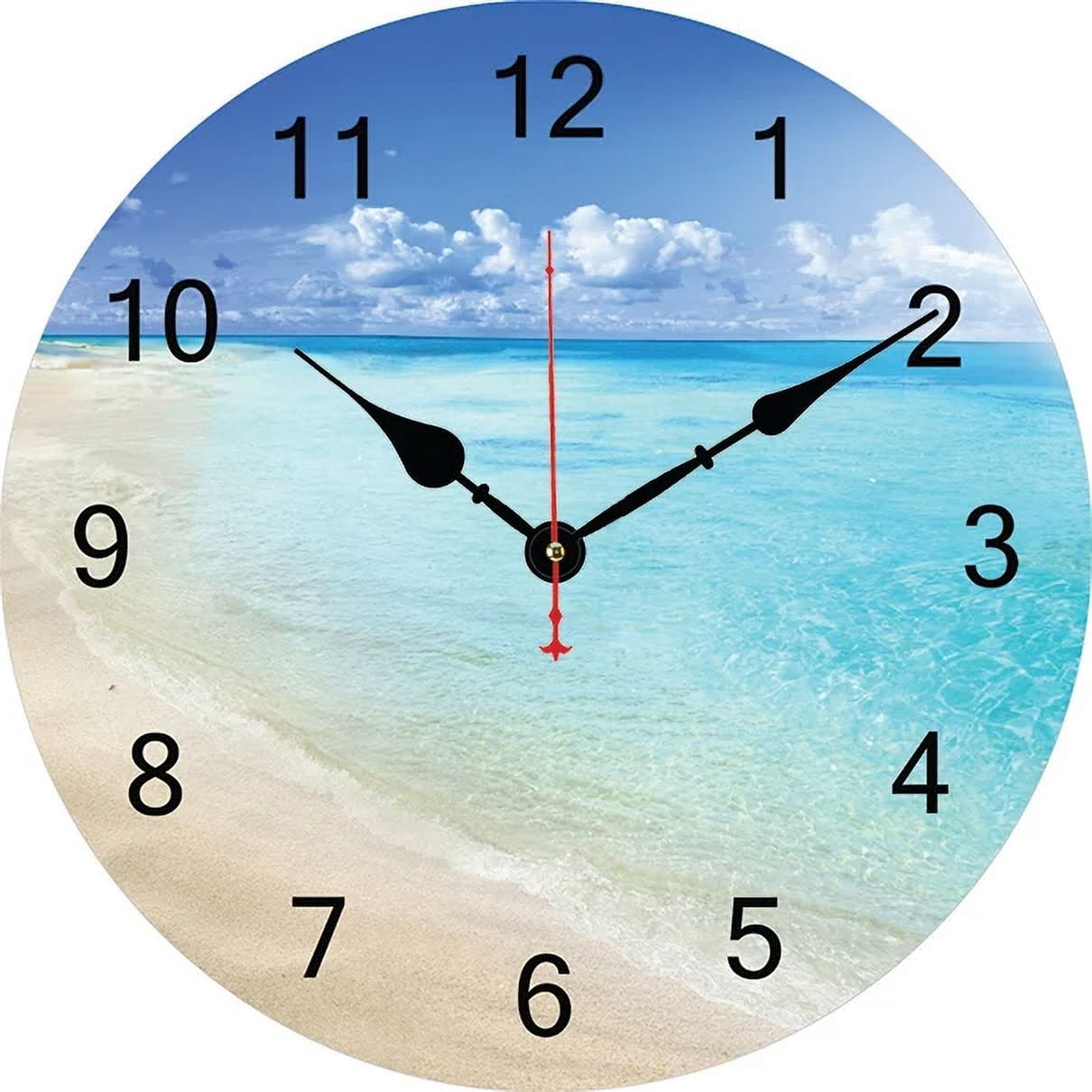 Beach Wall Clock Modern Design Living Room Bedroom Office Decoration ...