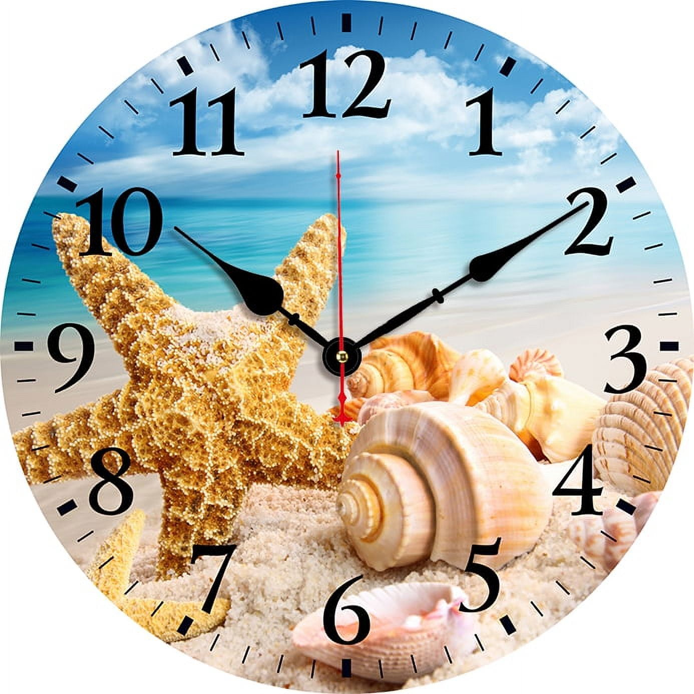 Beach Wall Clock Modern Design Living Room Bedroom Office Decoration ...