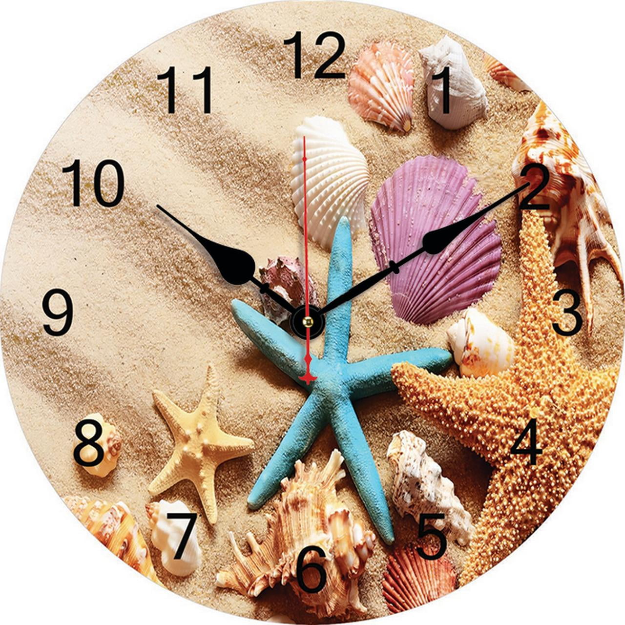 Beach Wall Clock Modern Design Living Room Bedroom Office Decoration ...