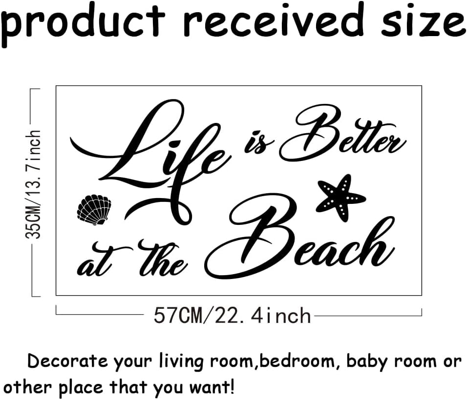 Beach Wall Stickers Scallop Starfish Wall Decal Live is Better at The ...