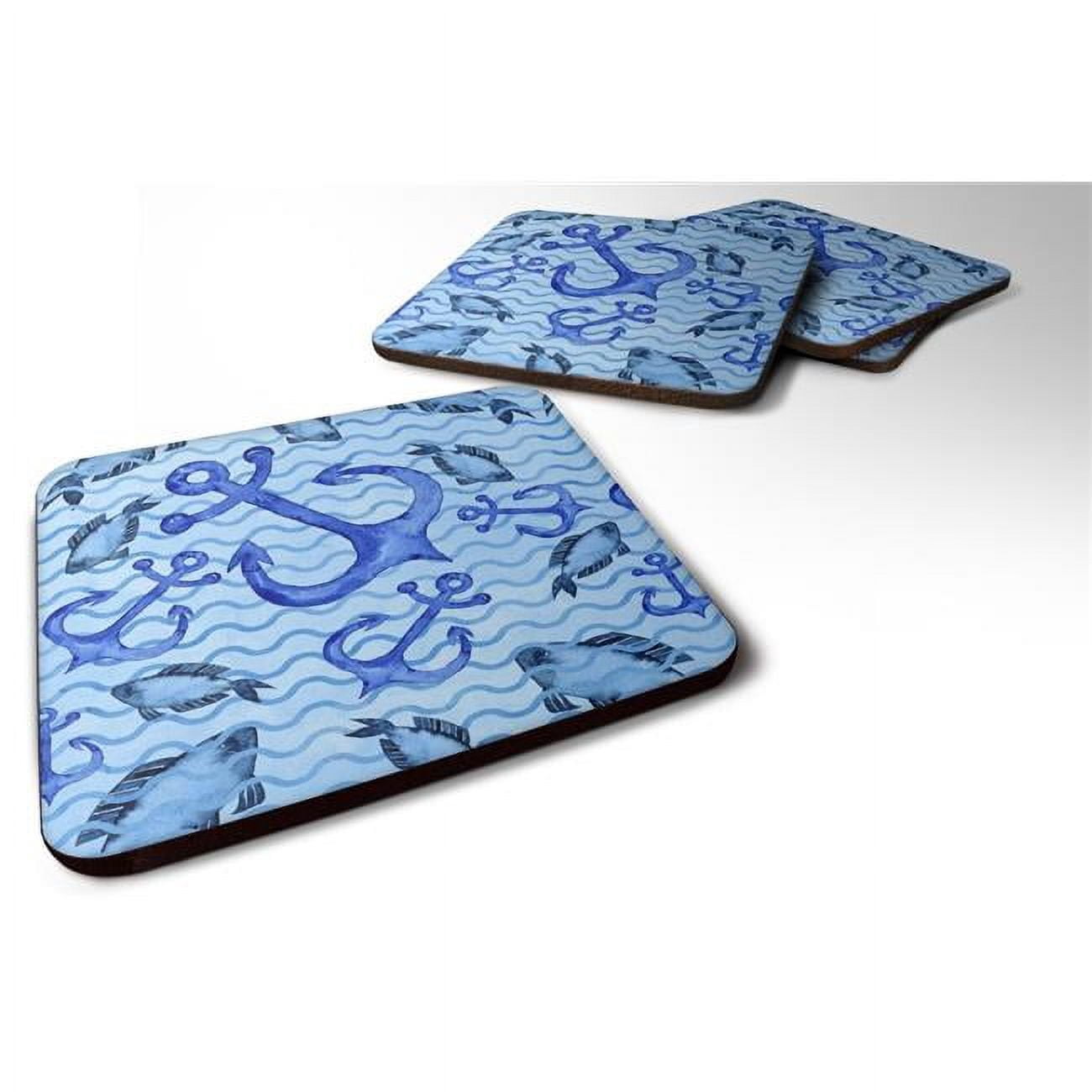 Beach Watercolor Anchors & Fish Foam Coaster, Set of 4 - Walmart.com