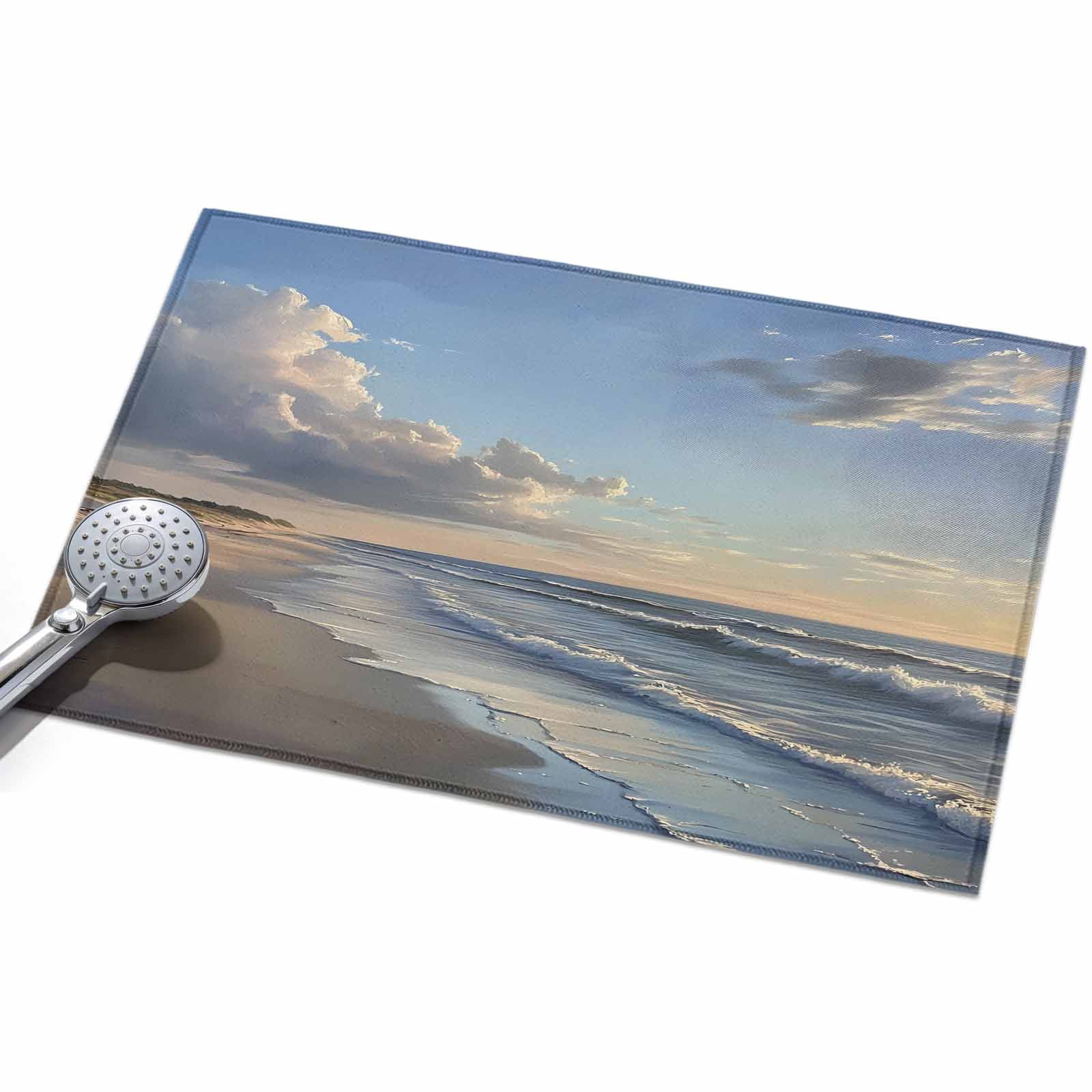 Beach Wave Area Rugs 2x3ft Watercolor Blue Sky Ocean Modern Art Floor ...