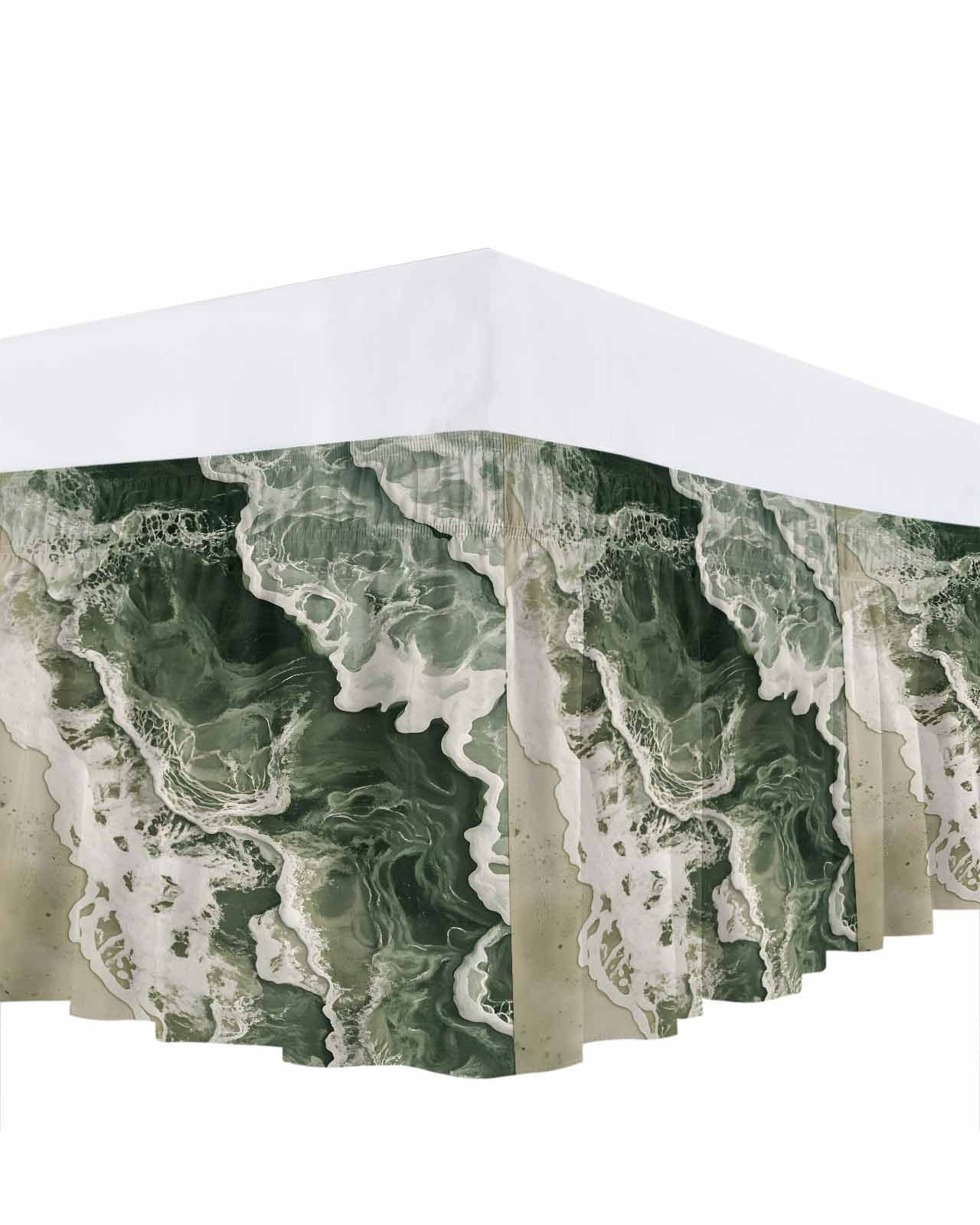Beach Wave Bed Skirt California King Size 16 Inch Drop, Watercolor ...