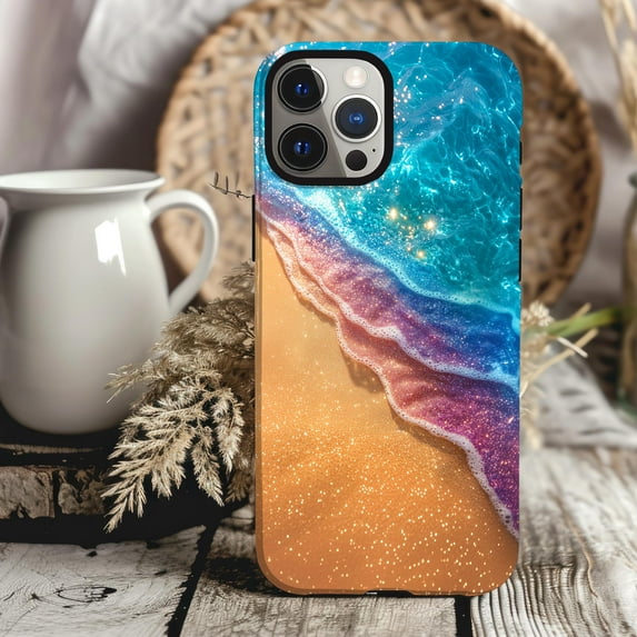 Beach Wave Glitter Case With Shimmer Summer Coast Theme for iPhone 17 ...