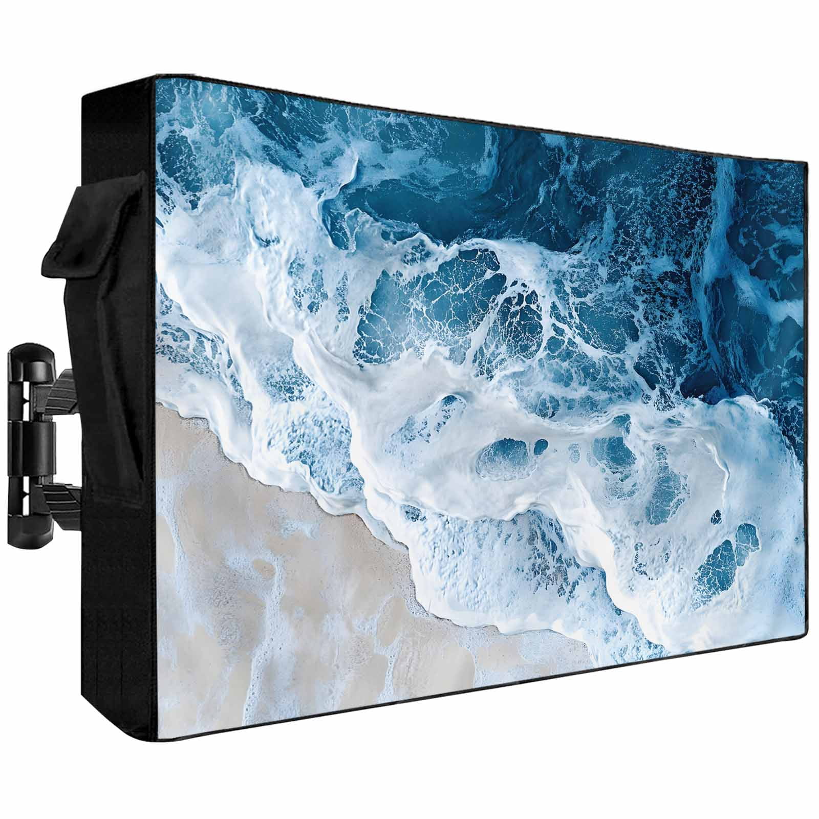 Beach Wave Modern Art Outdoor TV Cover 40 to 43 inch Watercolor Blue ...