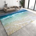 Beach Wave Pattern Bedroom Rug Summer Beach Sand Classroom Rug Soft ...