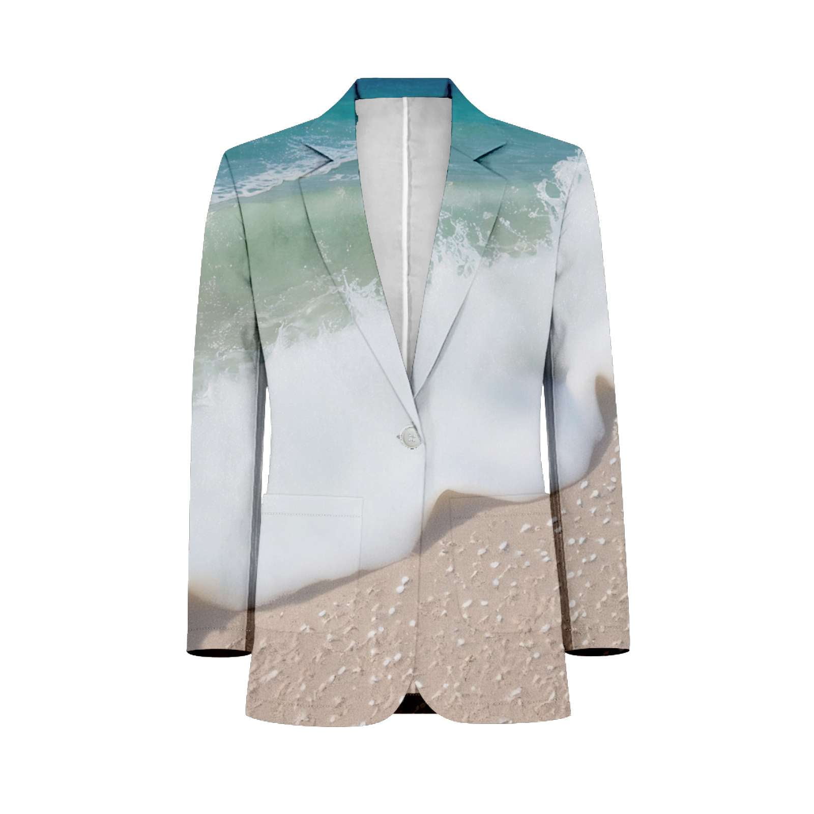 Beach Wave Pattern Mens Suits Shawl Collar Slim Fit Suit Mens Groom ...