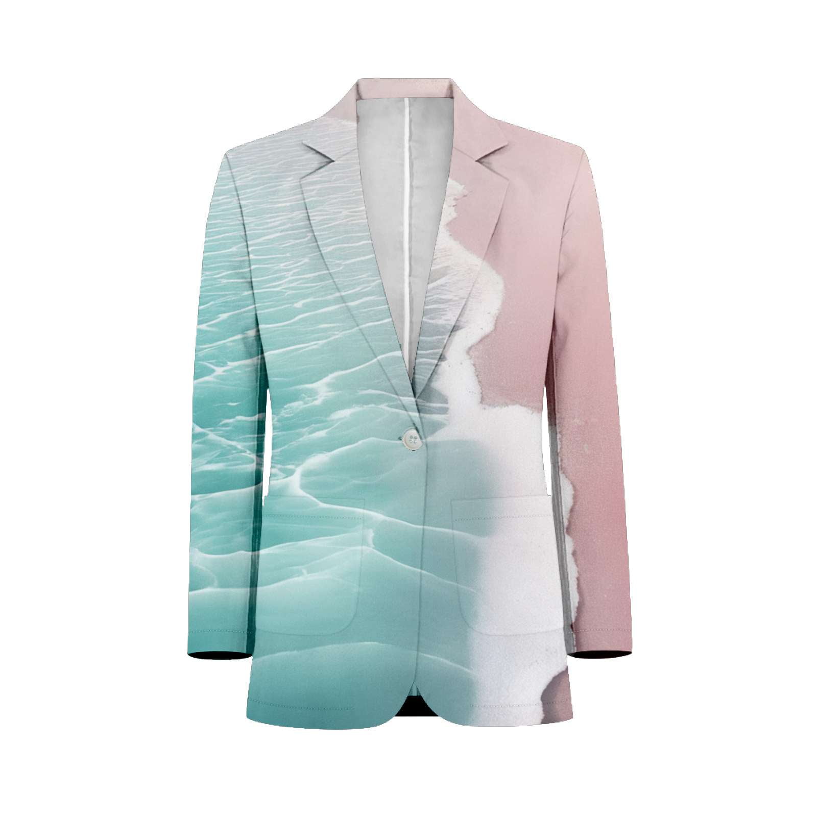 Beach Wave Print Customized Men's Suits full man Shawl Collar Gentleman ...