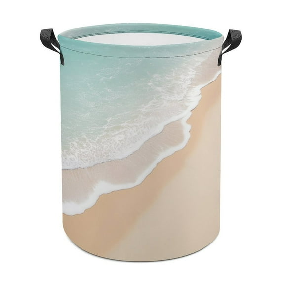 Beach Wave Sand Print Large Dirty Clothes Hamper Foldable Laundry ...