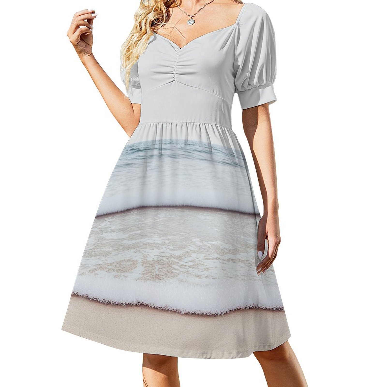 Beach Wave Serenity Short Sleeve Dress Clothes Women's Summer Dress ...