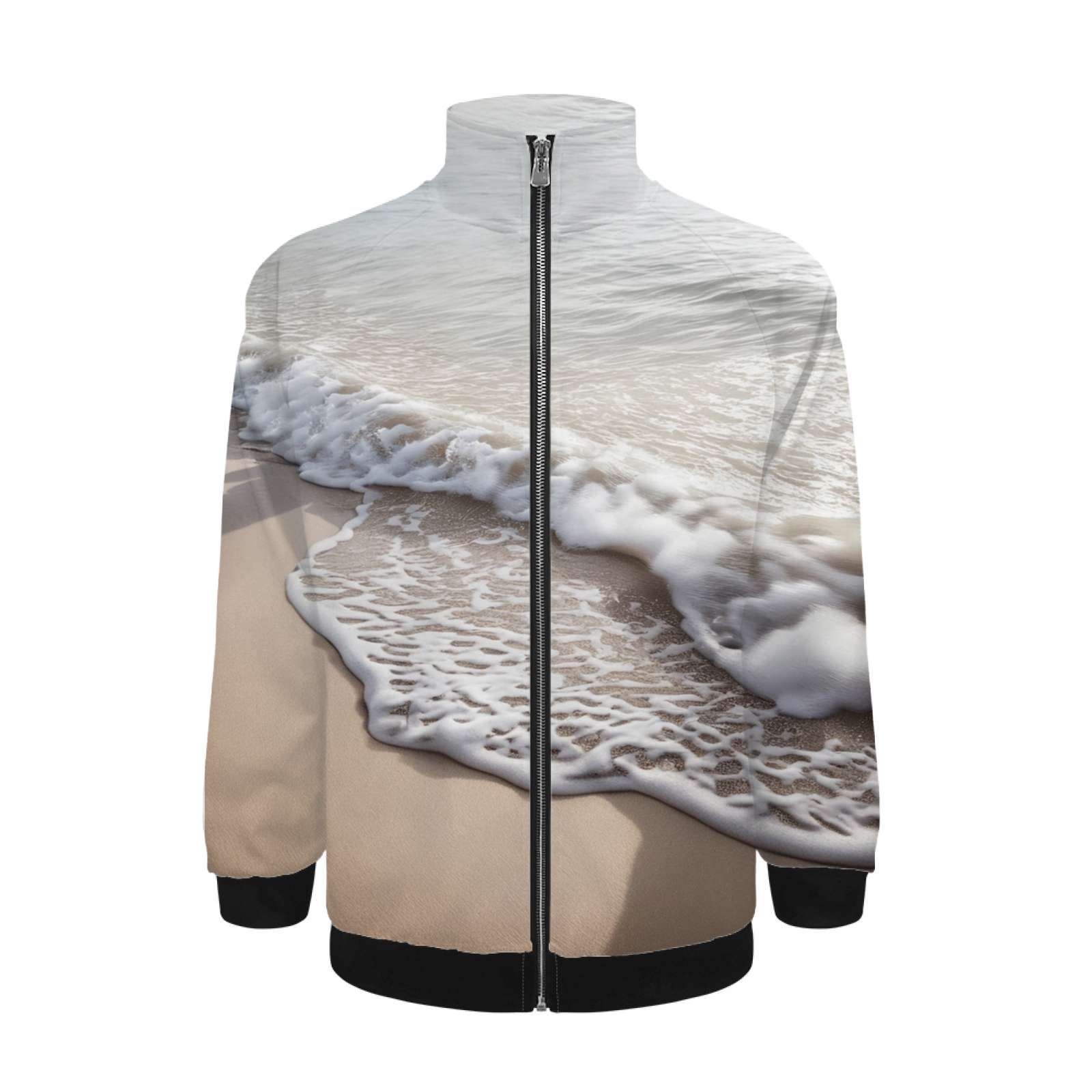 Beach Wave Texture Jacket Men's Street Cool Long Sleeves Coat ...