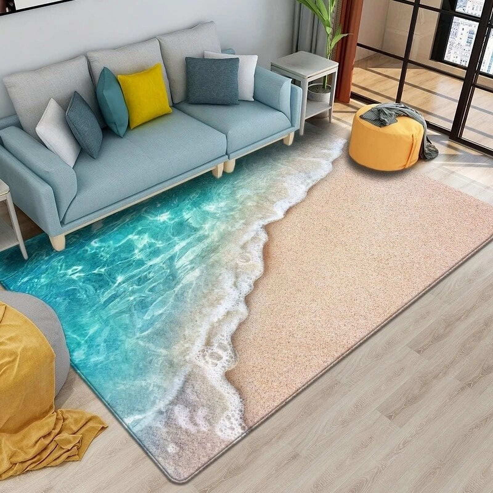 Beach Waves 3D Printed Carpets for Living Room Kids Room Rug Kitchen ...