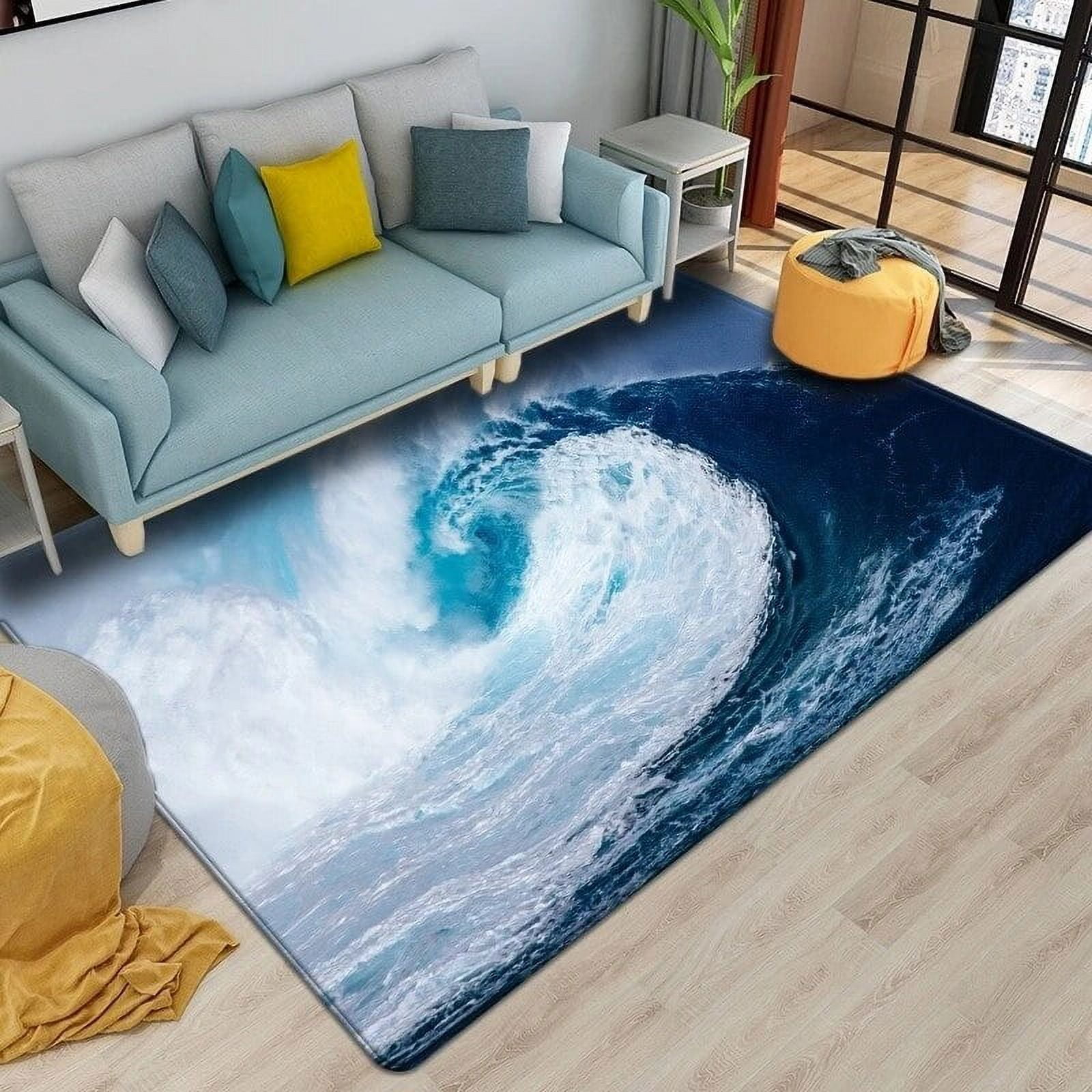 Beach Waves 3D Printed Carpets for Living Room Kids Room Rug Kitchen ...