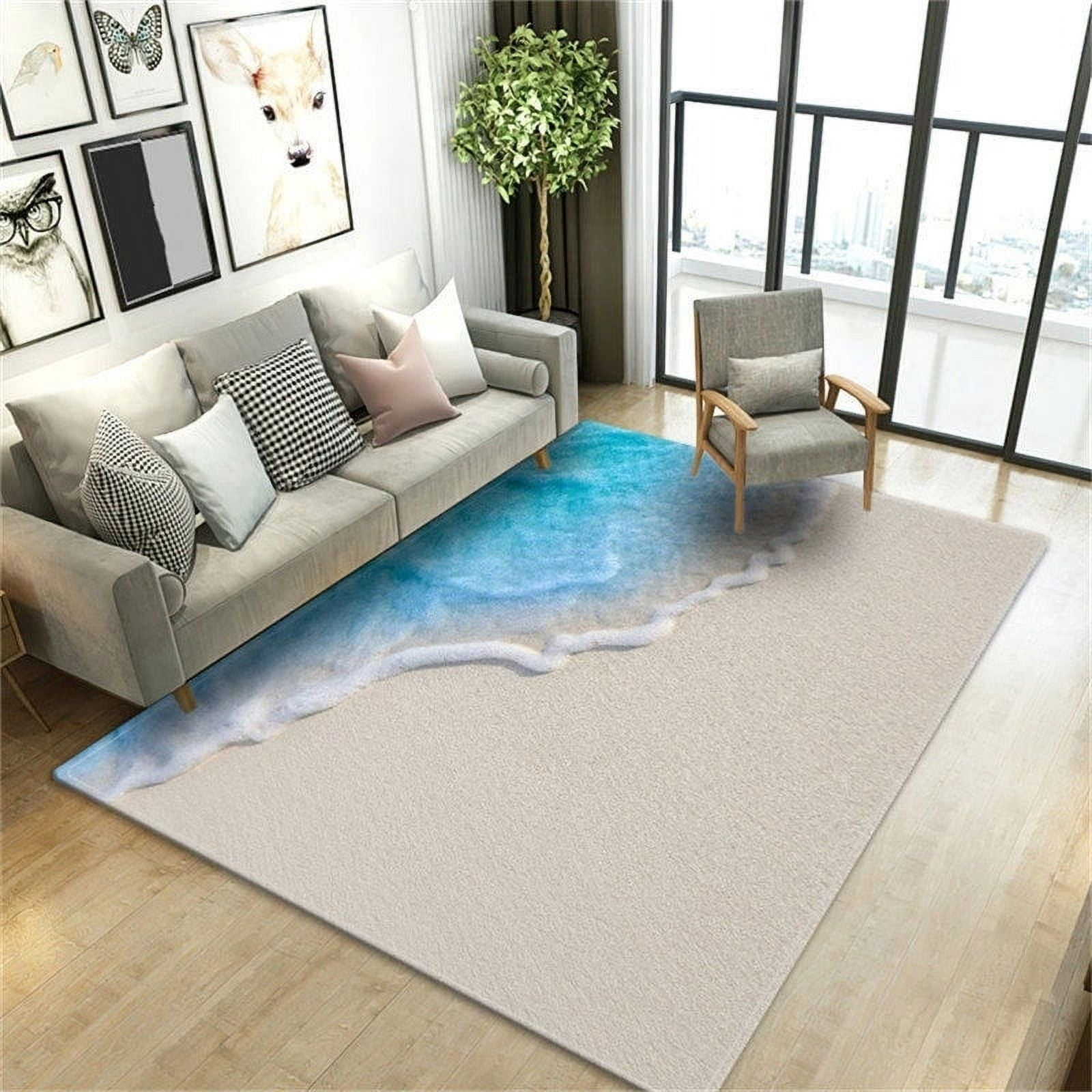 Beach Waves 3D Printed Carpets for Living Room Kids Room Rug Kitchen ...