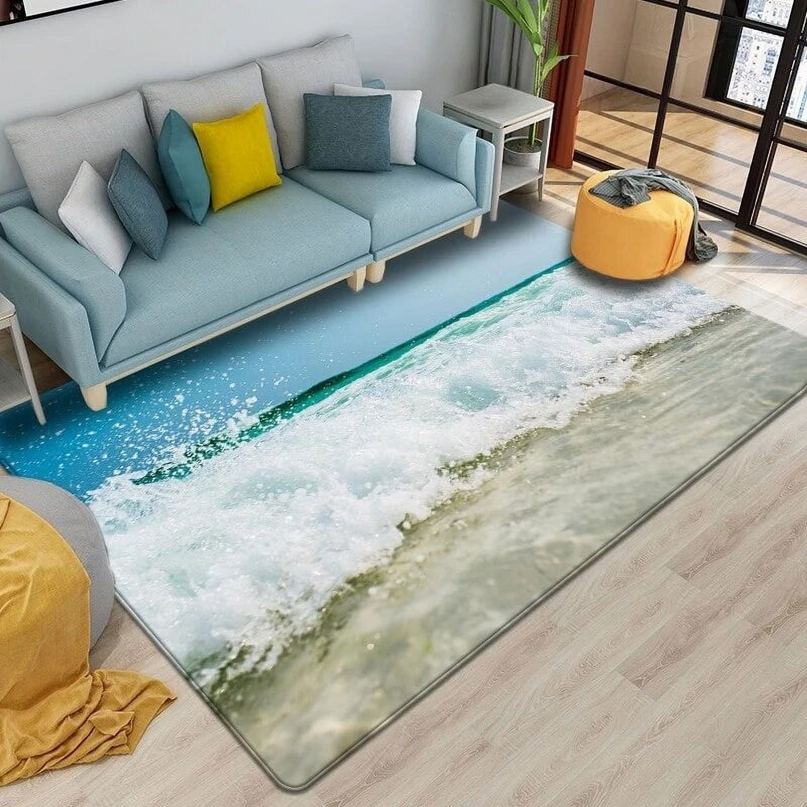 Beach Waves 3D Printed Carpets for Living Room Kids Room Rug Kitchen ...
