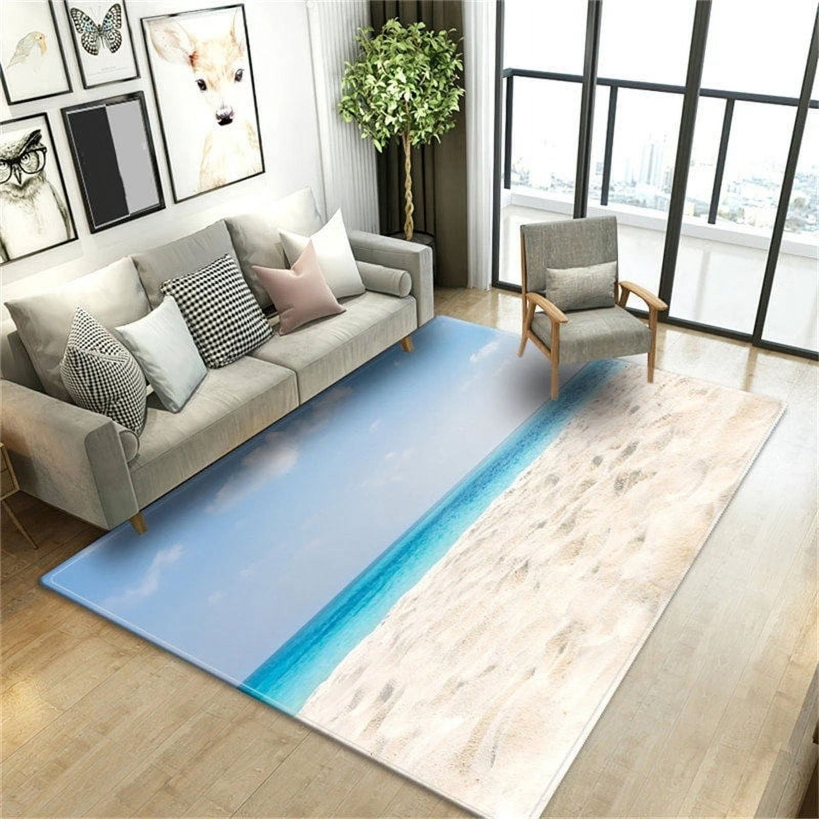 Beach Waves 3D Printed Carpets for Living Room Room Rug Kitchen Mat ...