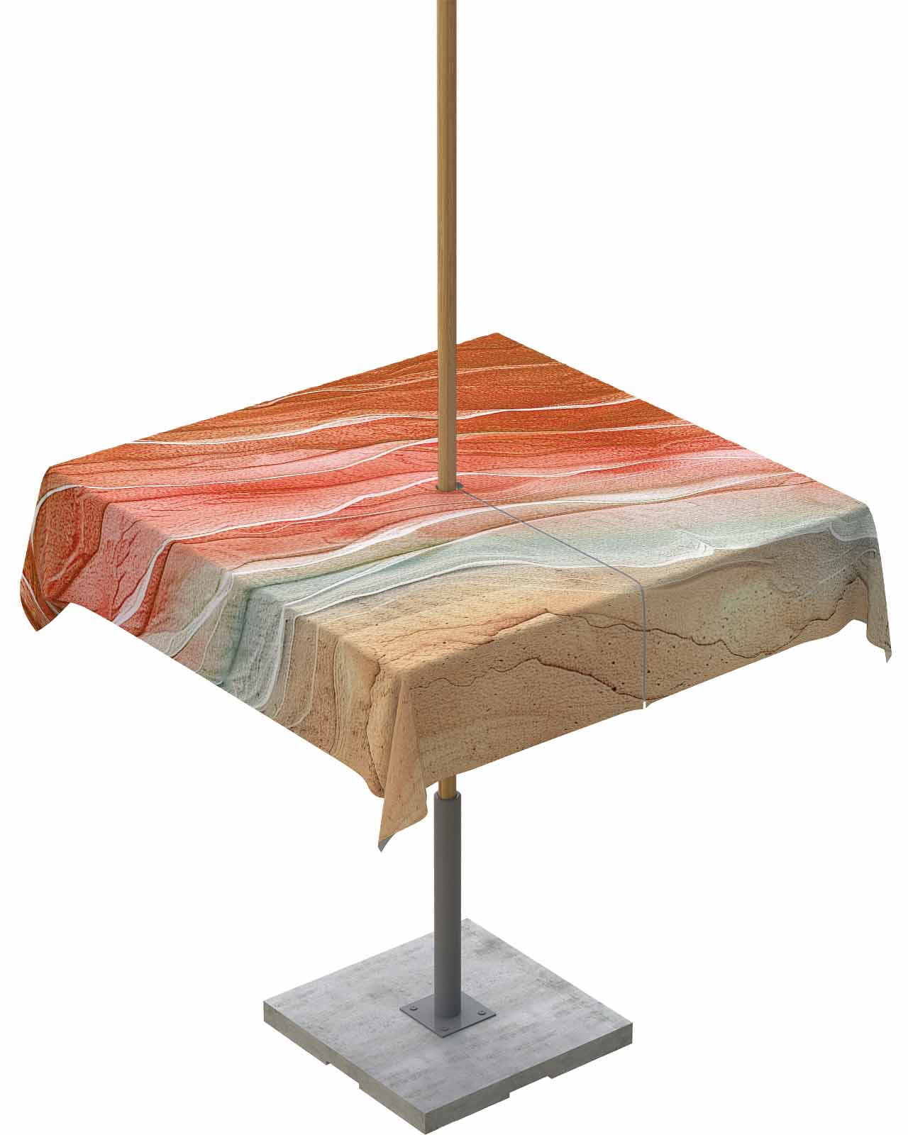 Beach Waves Orange Brown Gradient Square Tablecloth with Zipper ...
