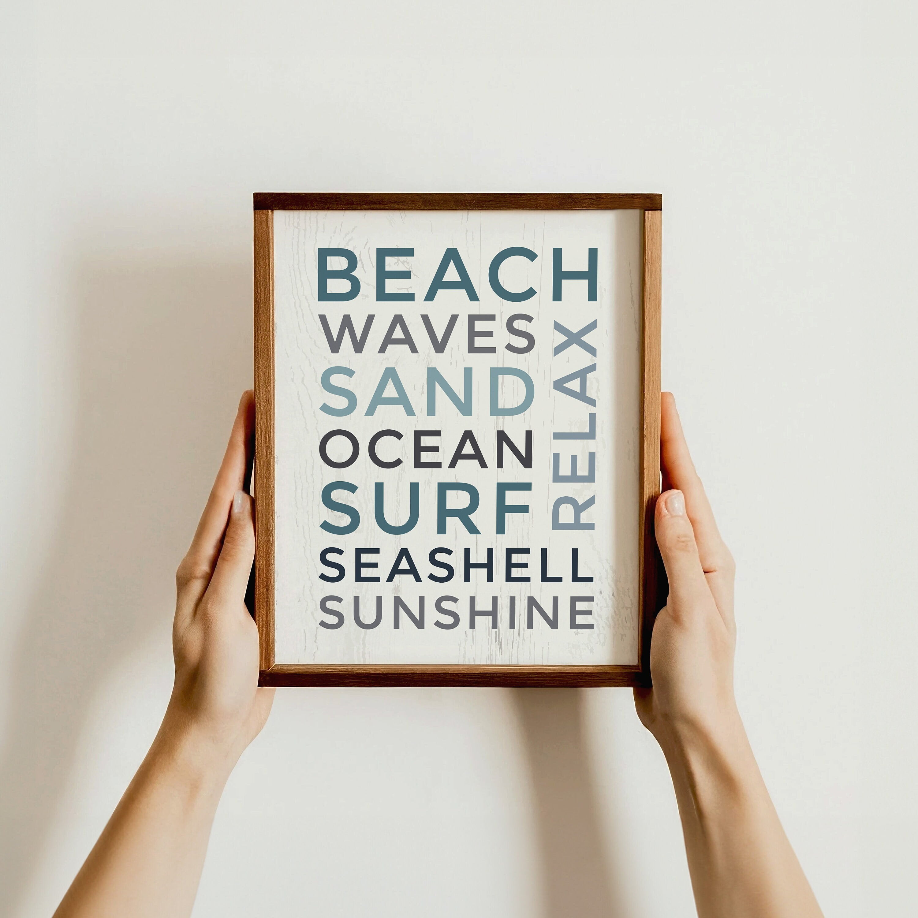 Beach Waves Sand Ocean Surf Poster, Coastal Wall Art, Beach House Decor ...