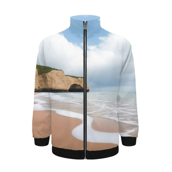 Beach Waves Sand Rocks Jacket Men's Street Cool Long Sleeves Coat ...