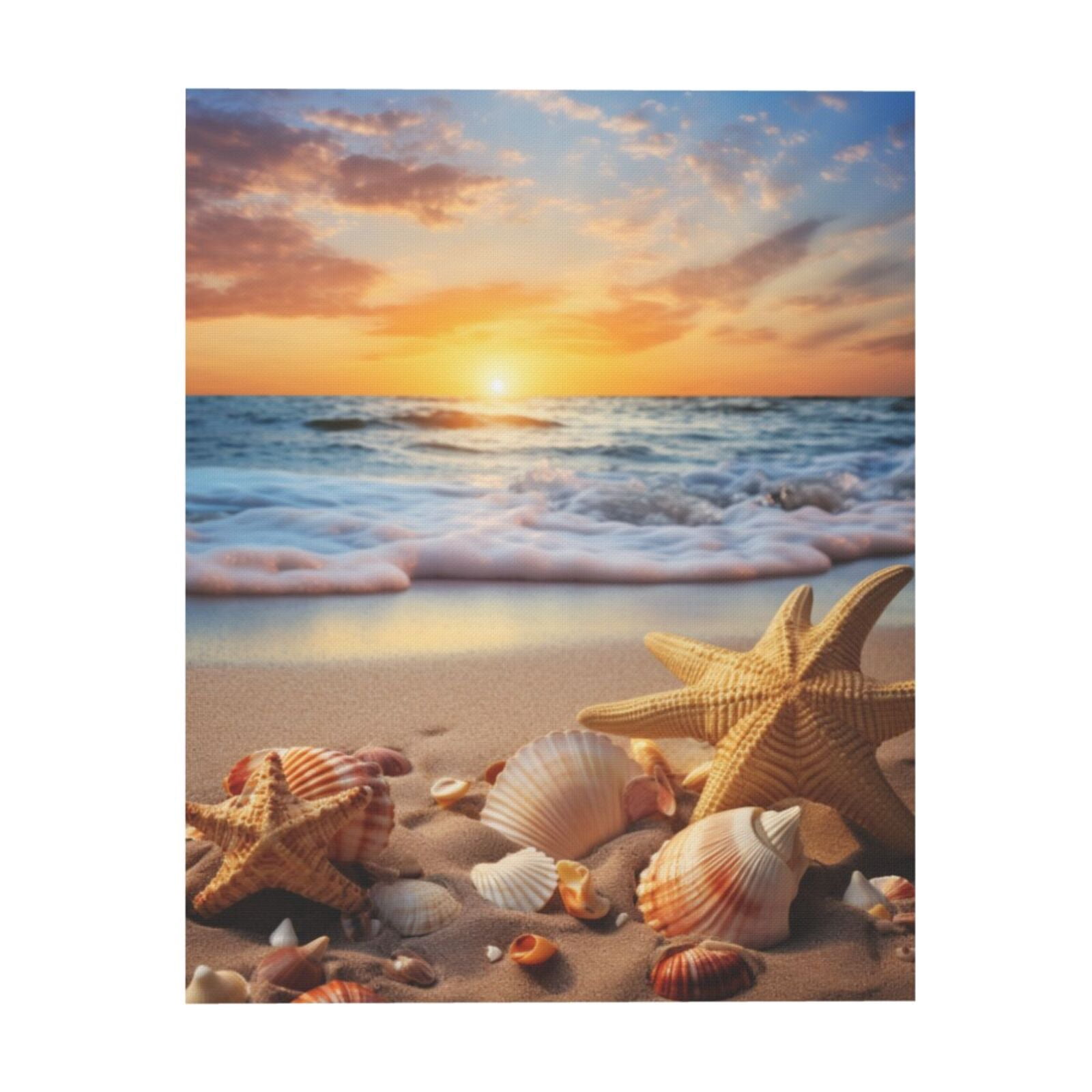 On The Beach Of The Waves, There Are Starfish, Snails, And Shells (1 ...