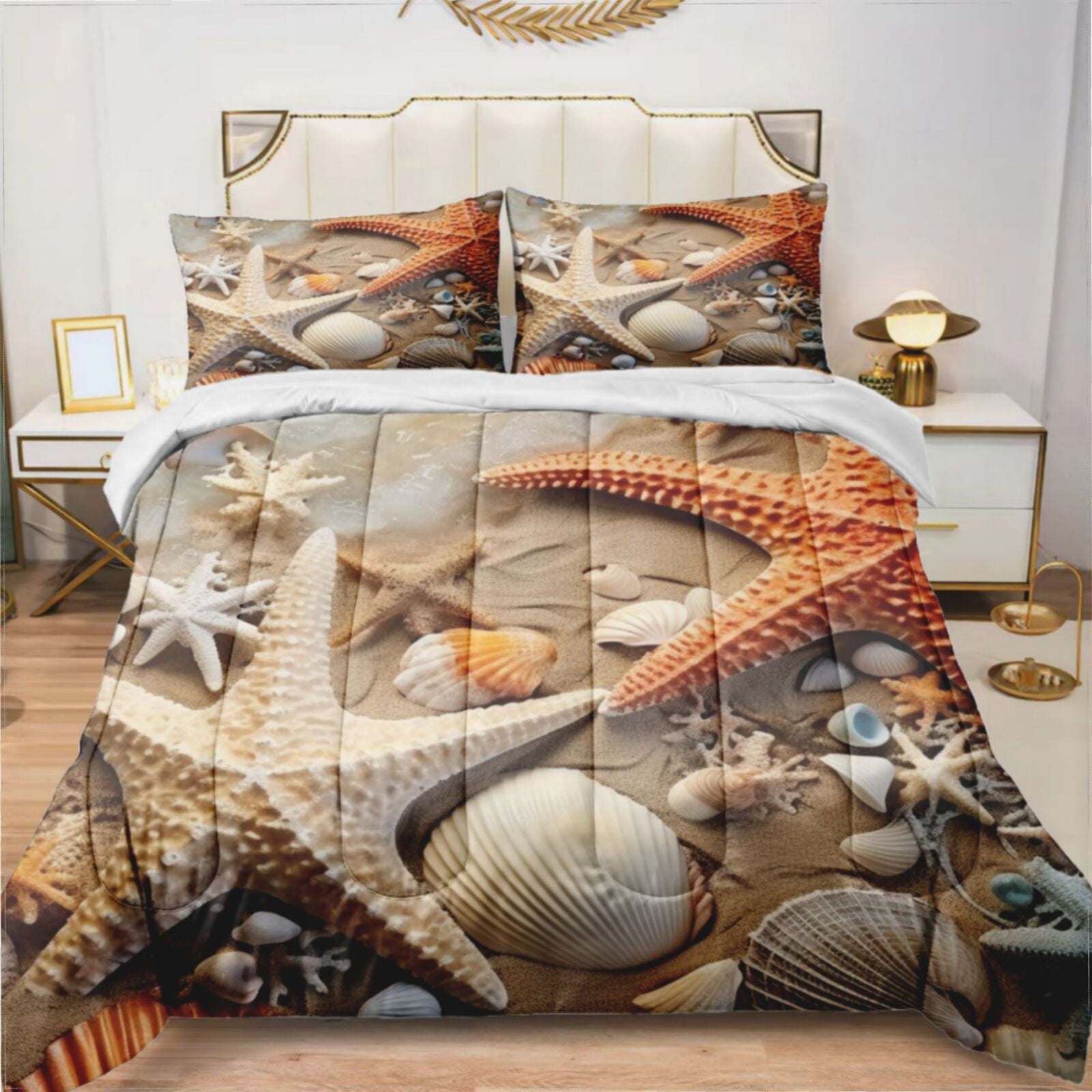 On The Beach Of The Waves, There Are Starfish, Snails, And Shells (3 ...