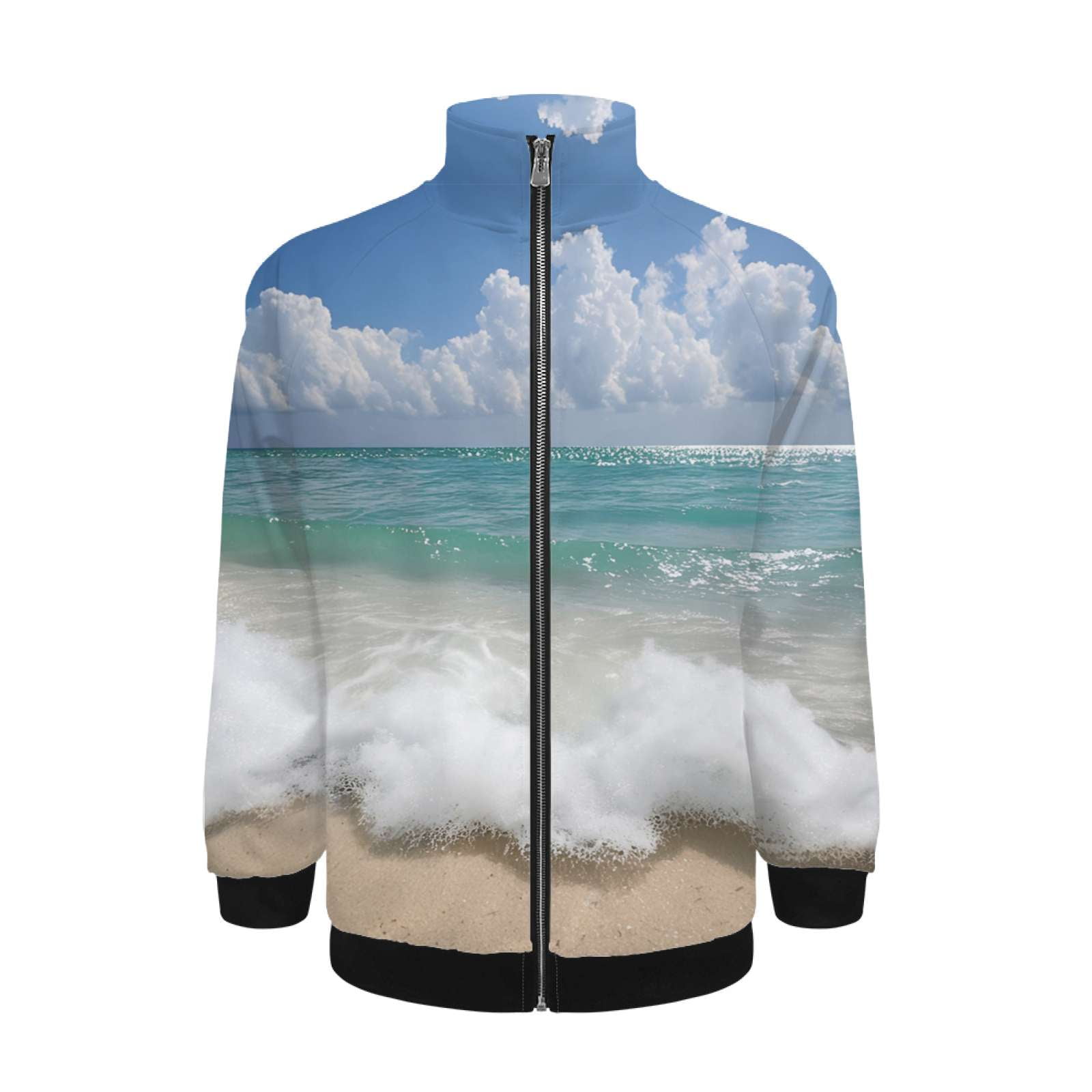 Beach Waves Tranquility Jacket Men's Street Cool Long Sleeves Coat ...