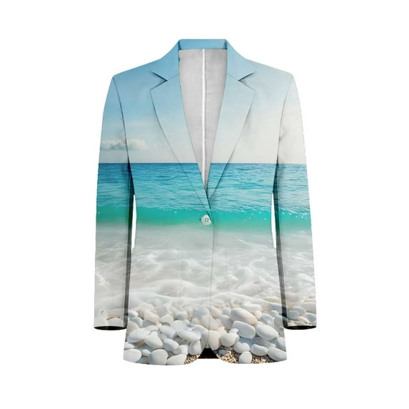 Beach Waves Tranquility Men Blazers Slim Clothing Summer Jacket Man ...
