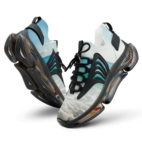 Beach Waves Tranquility Walking Shoes for Men Woman Lightweight Tennis ...