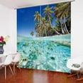 Beach Window Curtains for Bedroom Decor Ocean Curtains Palm Tree Leaves ...