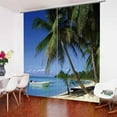 Beach Window Curtains for Bedroom Decor Ocean Curtains Palm Tree Leaves ...