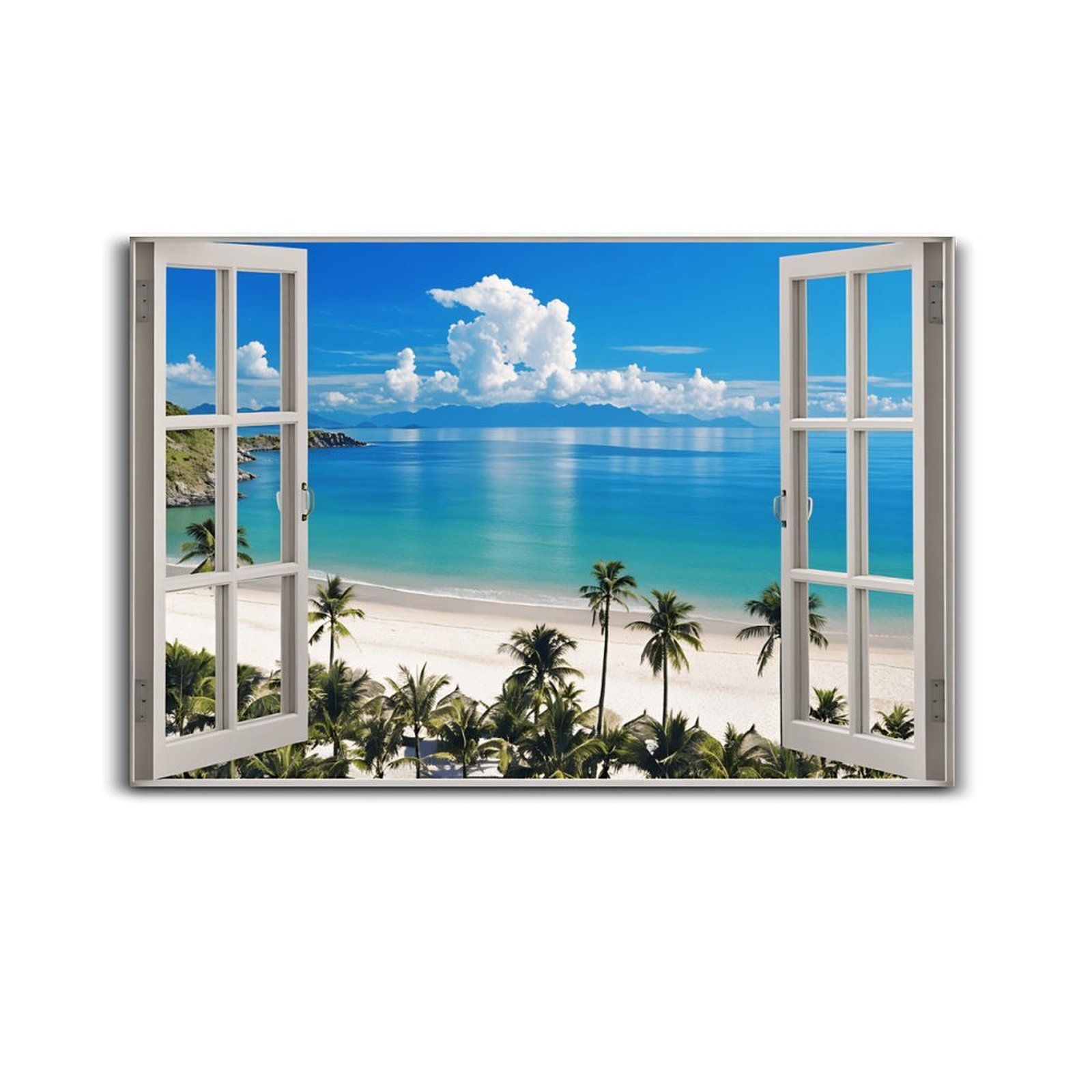 Beach Window with Ocean View Art Posters Wall Art Posters for Bedroom ...
