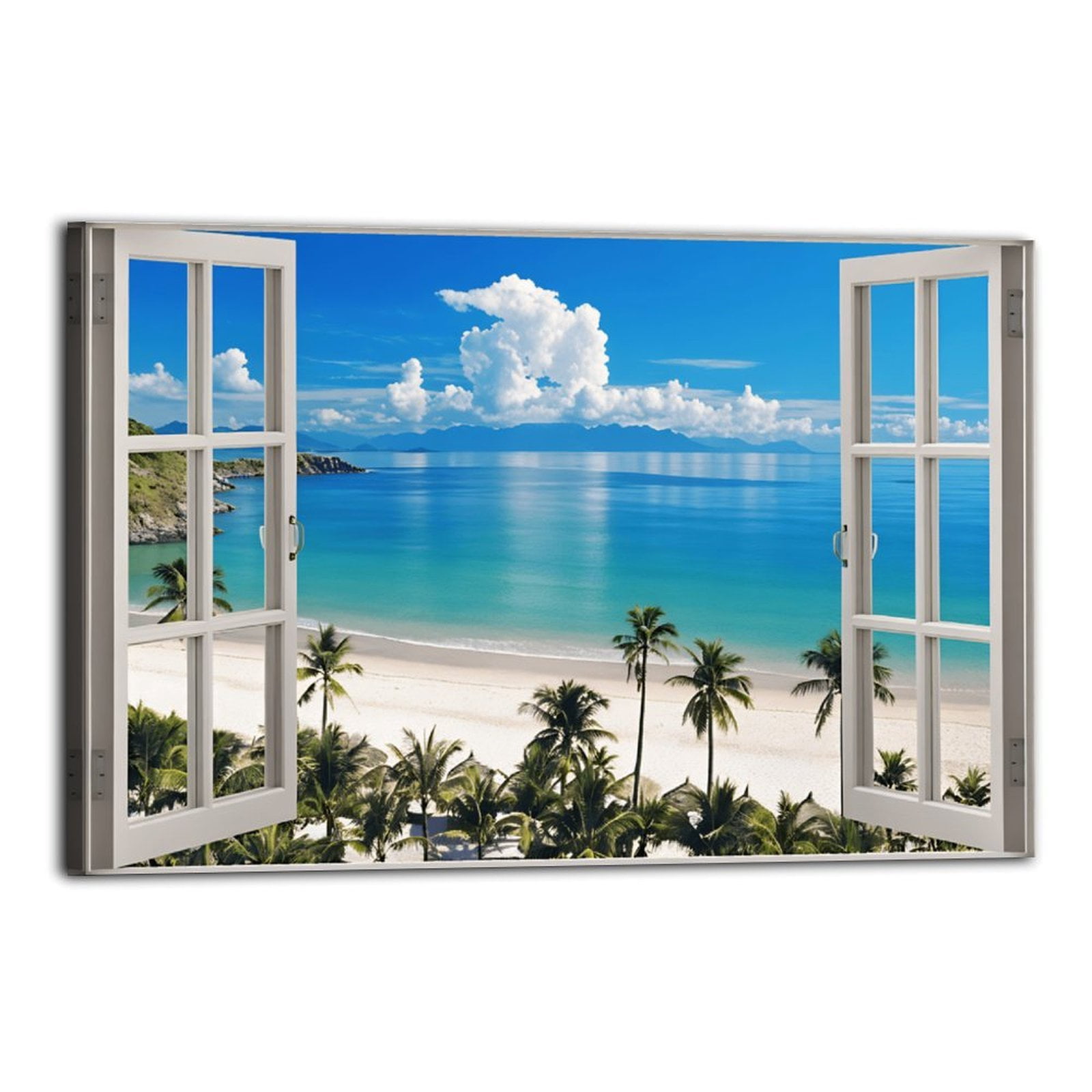 Beach Window with Ocean View Art Posters Wall Art Posters for Bedroom ...