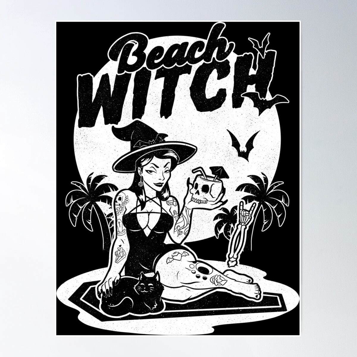 Beach Witc.H Goth Summer Poster Wall Art Modern Wall Decor For Living ...