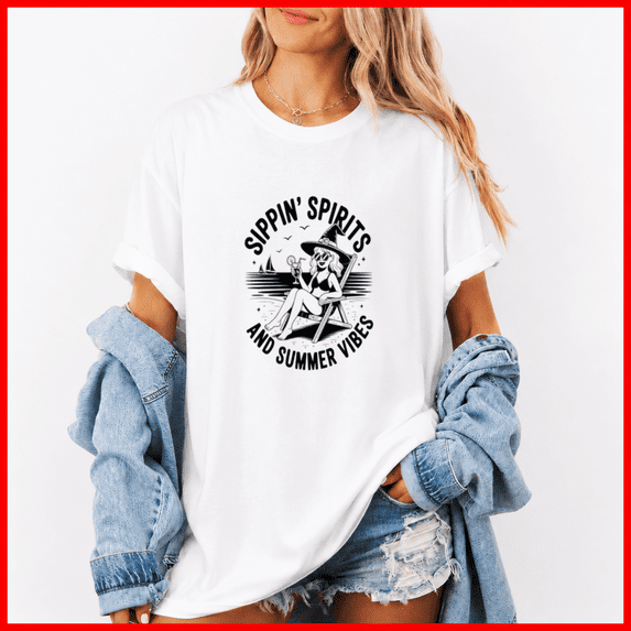 Beach Witch Summerween Creep Summer Graphic Trend Fit Unisex T-Shirt ...
