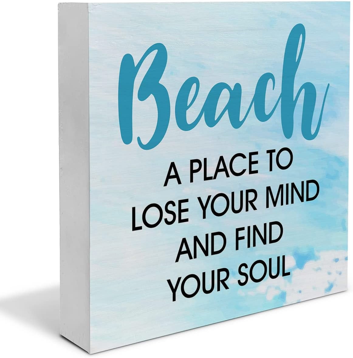 Beach Wood Box Sign Decor Desk Sign Beach a Place to Lose Your Mind ...