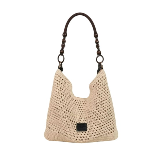 Beach Woven Handbag With Openwork Knitted Design Suitable For Carrying ...