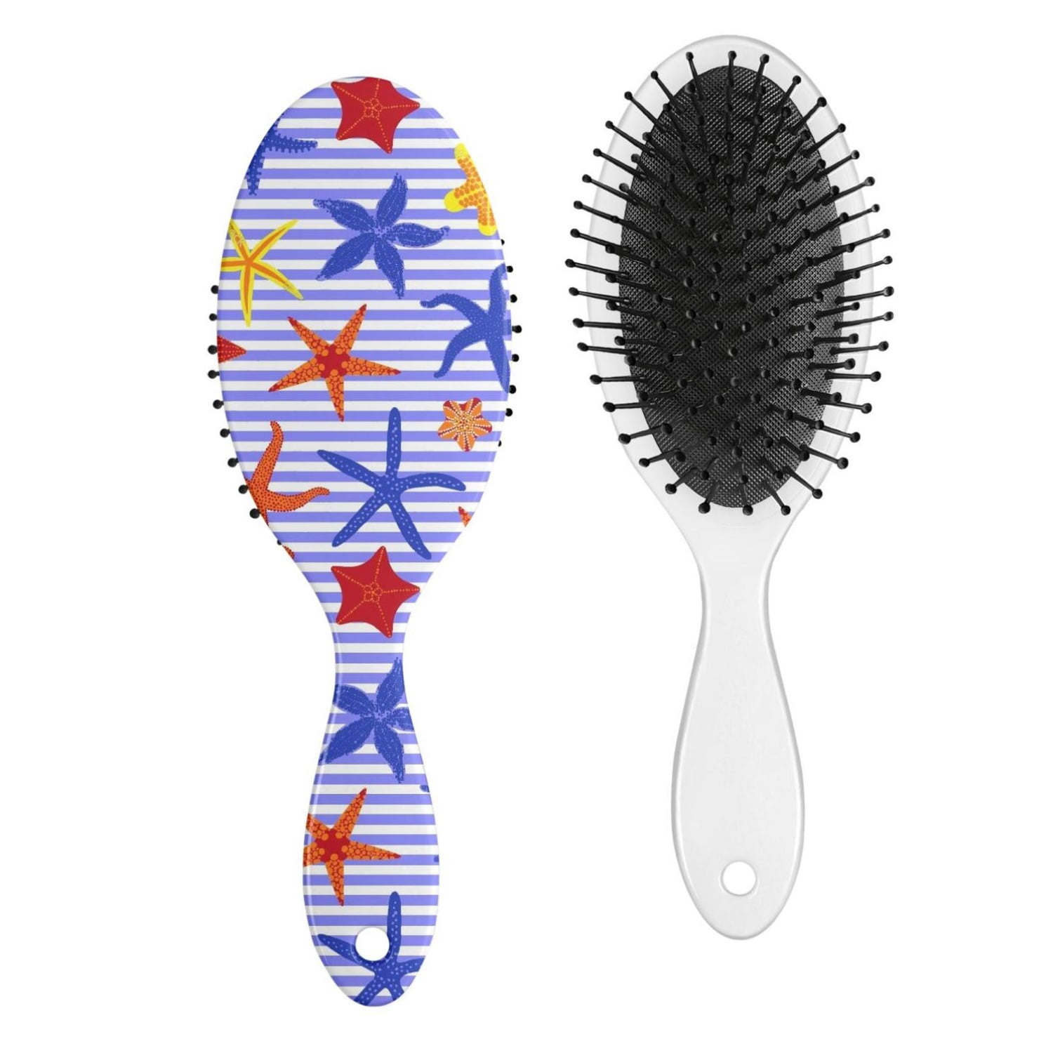 Beach and Ocean Theme Hair Brush with Nautical Starfish and Mermaid ...