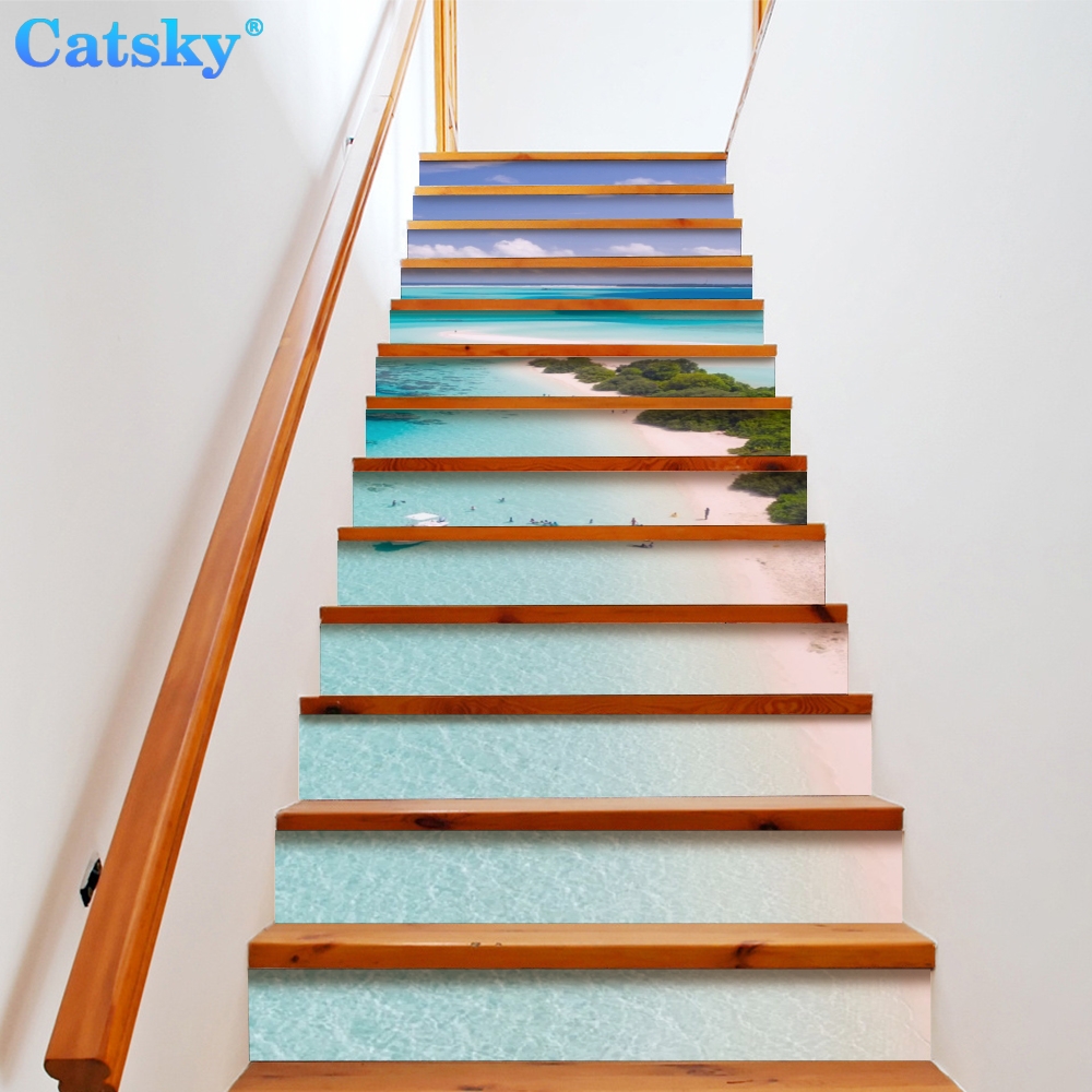 Beach beach sticker decoration home bookstore wall wallpaper decoration ...