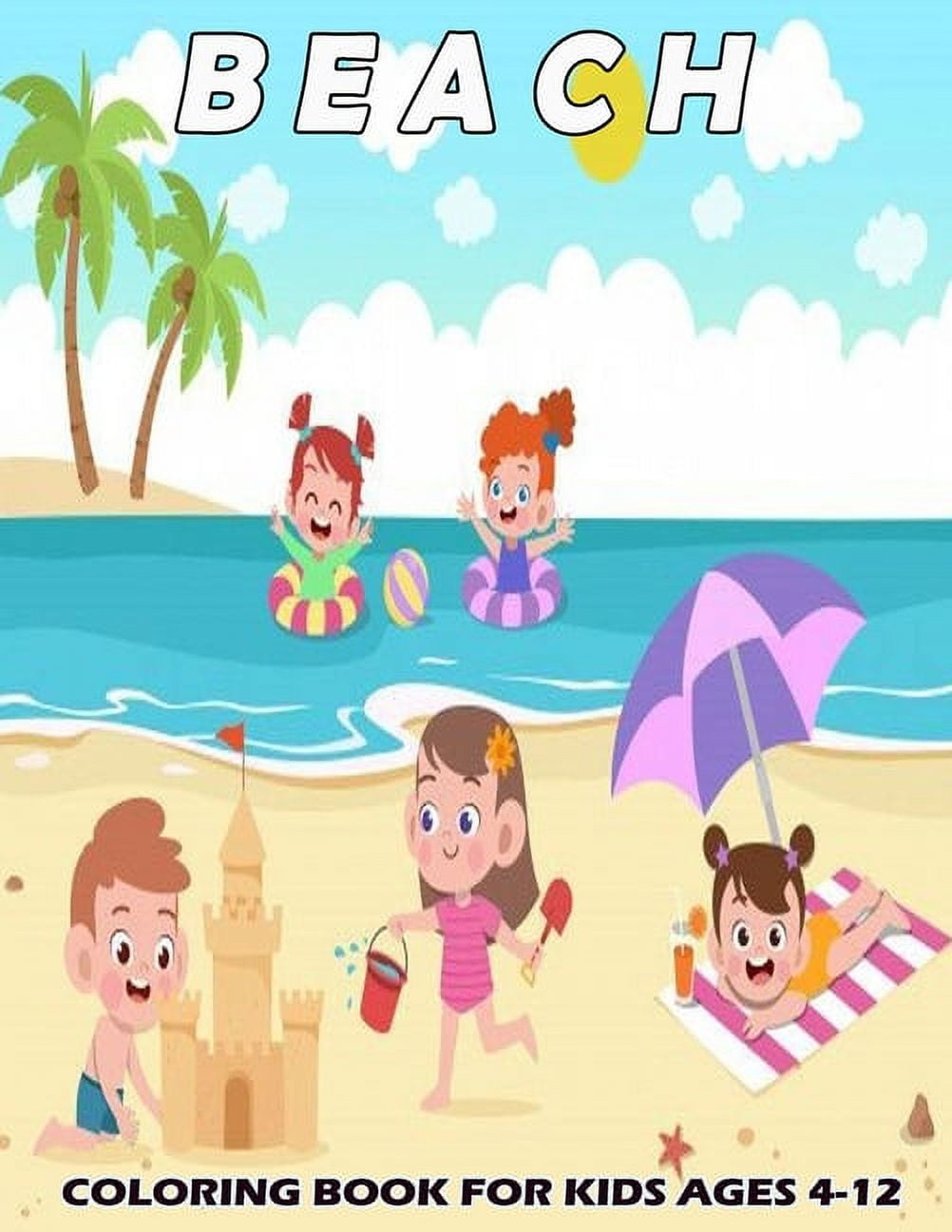 Beach coloring book: Including beach Scenes, Seafront Scenery, Beach ...