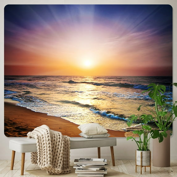 Beach seaside sunrise home art tapestry hippie Bohemian decor bedroom ...